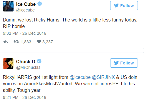 #WTF2016: Ricky Harris, Actor and Comedian, Dies at 54 – Dark Matters